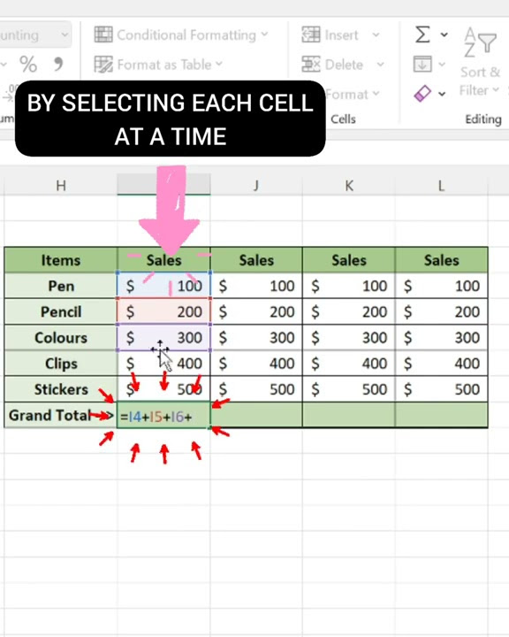 Excel in a minute | 4 ways to do Addition in Excel | Super Excel Basics ...