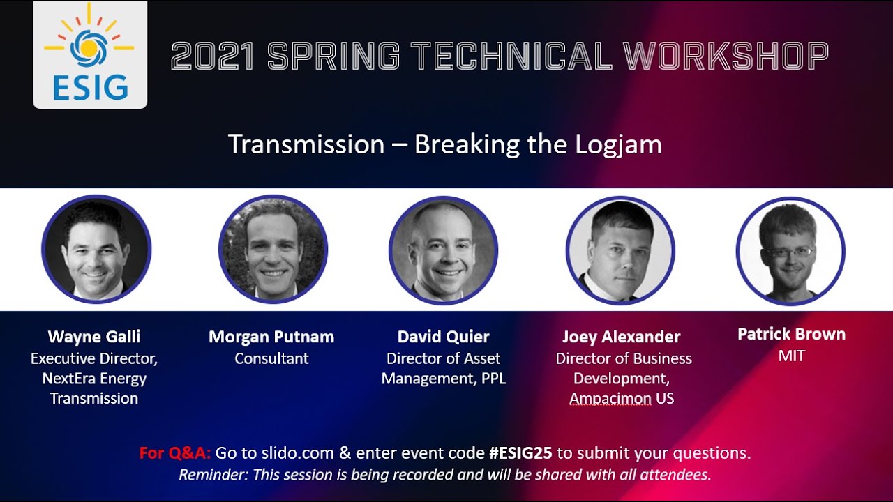 2021 Spring Workshop Session 8: Transmission – Breaking the Logjam ...