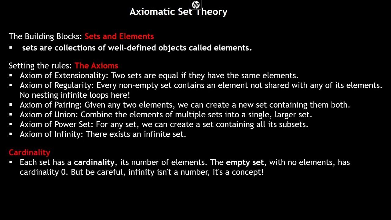 Axiomatic Set Theory Revision 1a - YouTube