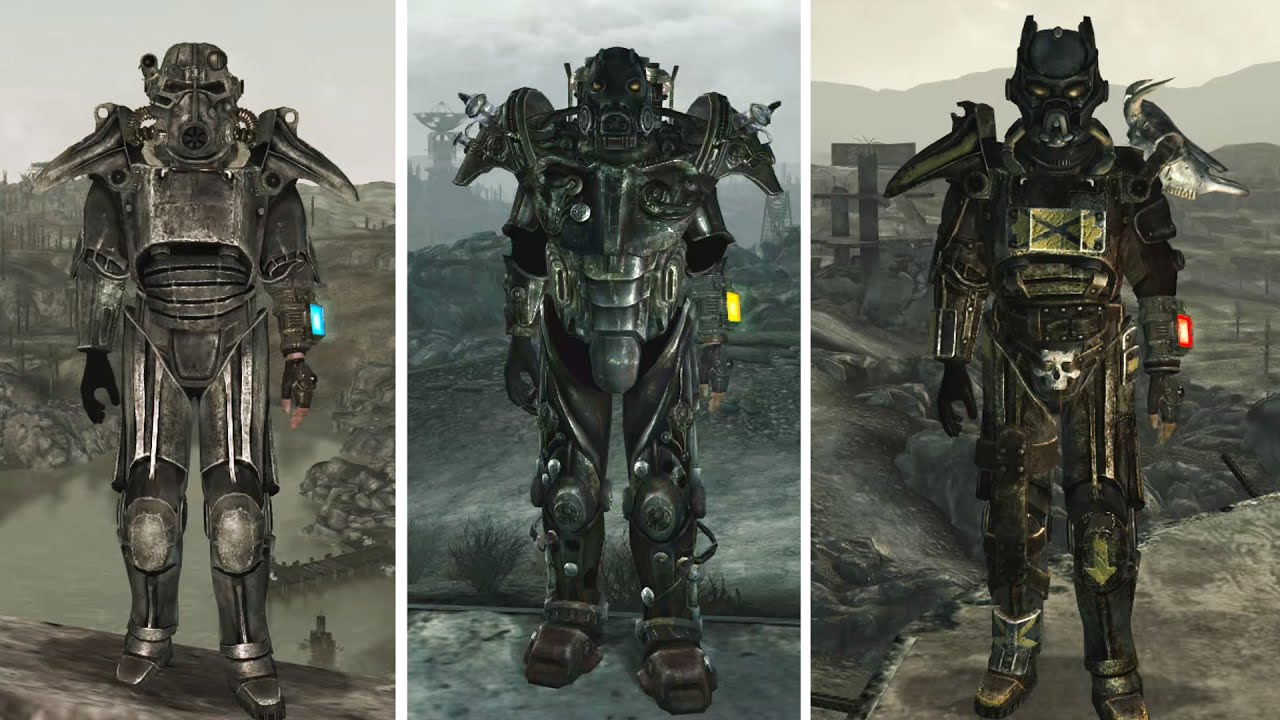 Comparison all power armor in Fallout 3 - YouTube