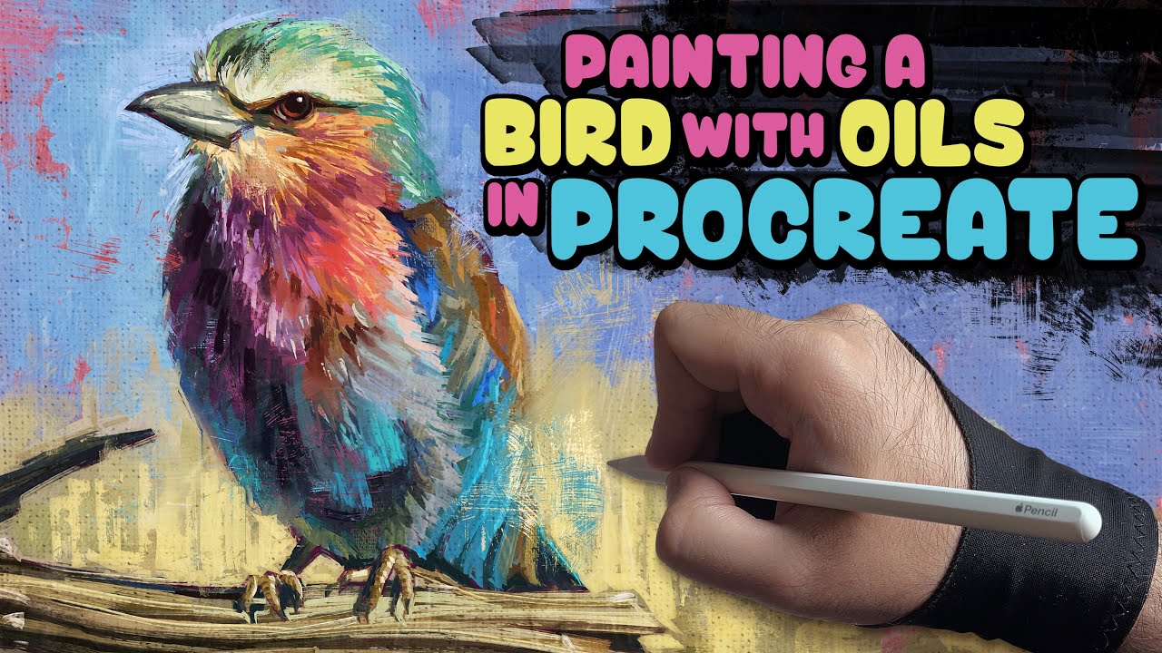 How to Paint a Colorful Bird with Oils in Procreate - YouTube