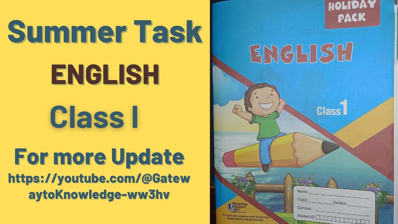 Summer Task English class 1 (Part 2) /Allied schools Solved English ...