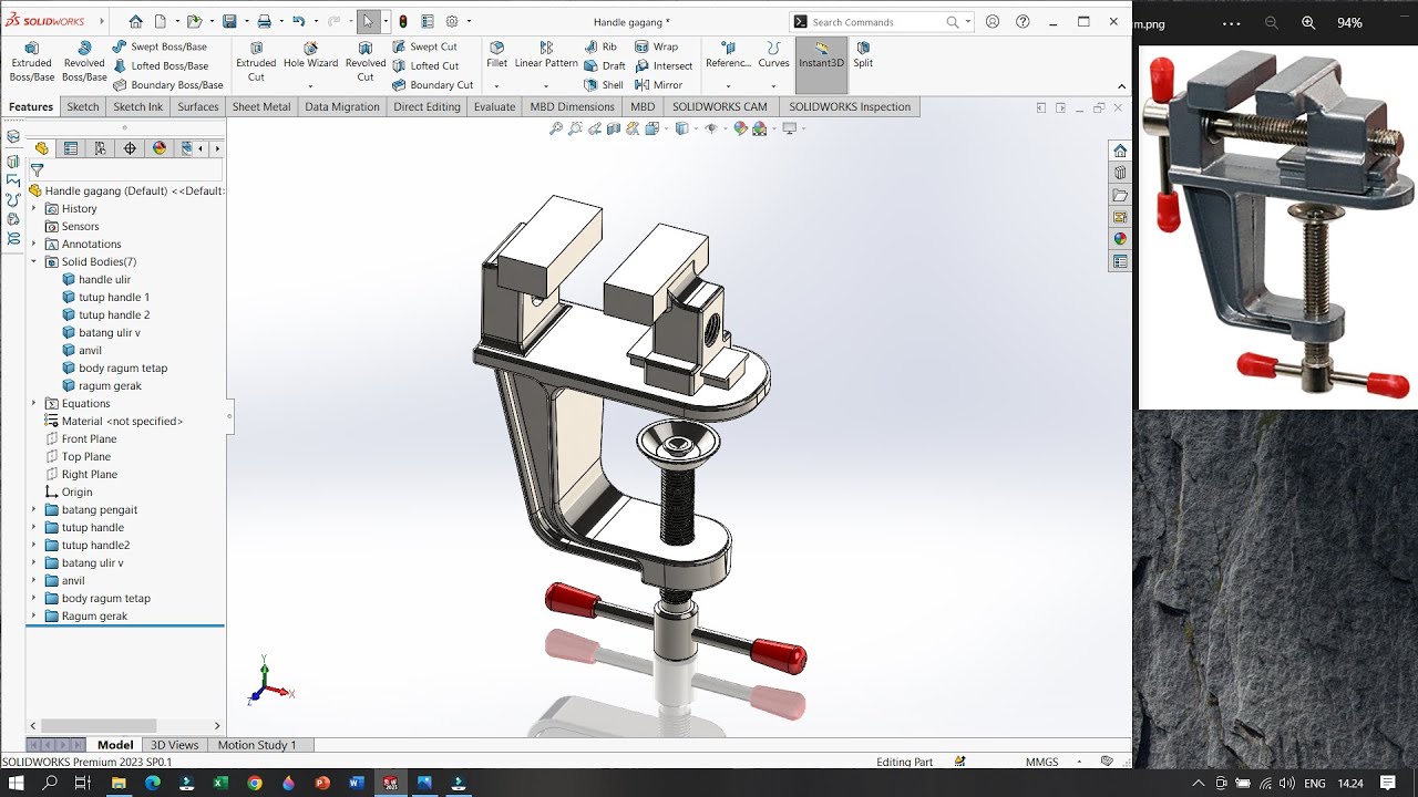 Solidworks | Ragum - 5 | Body ragum & rahang gerak - YouTube