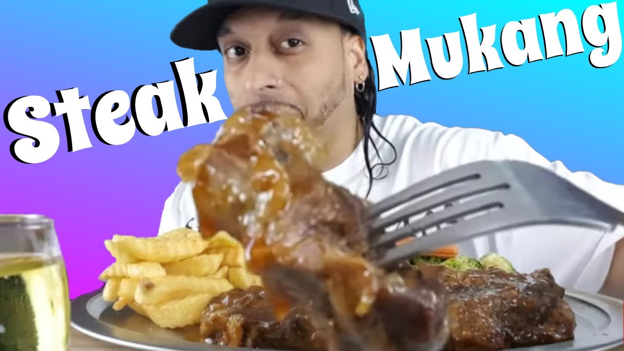 Steak and Fries Mukbang with Vegetables - YouTube