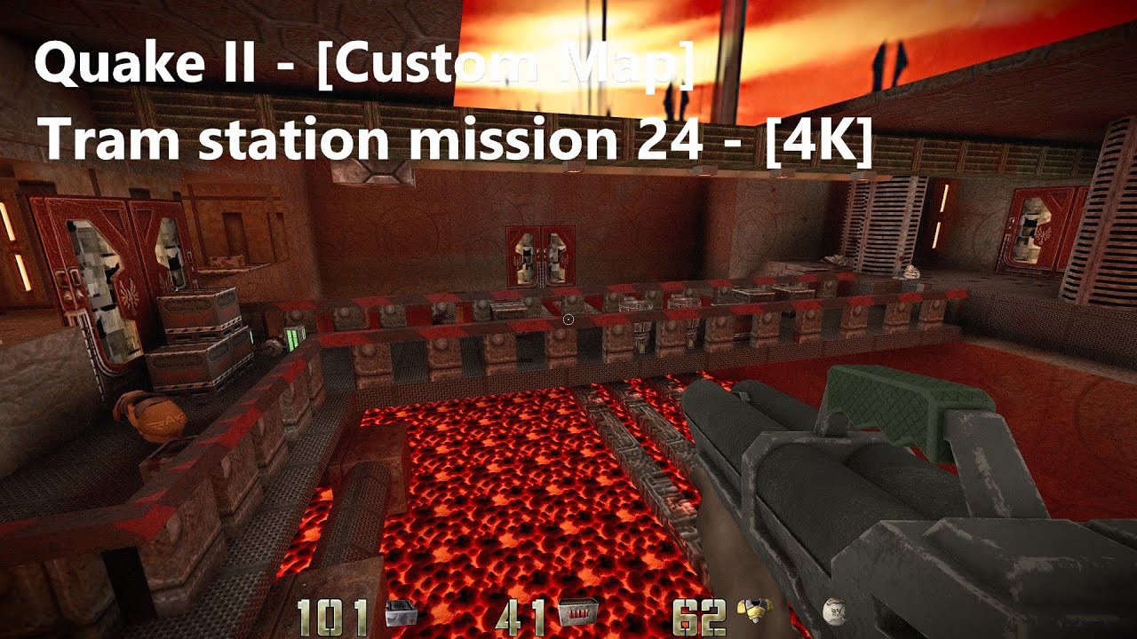 Quake II - Map: - [Quake 4 in Quake 2] - Tram station mission 24 - [4K ...