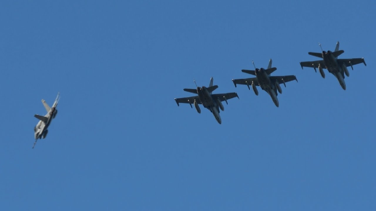 [4K] Finnish F18 Hornets Take off and Landing at ''Leeuwarden Airbase ...