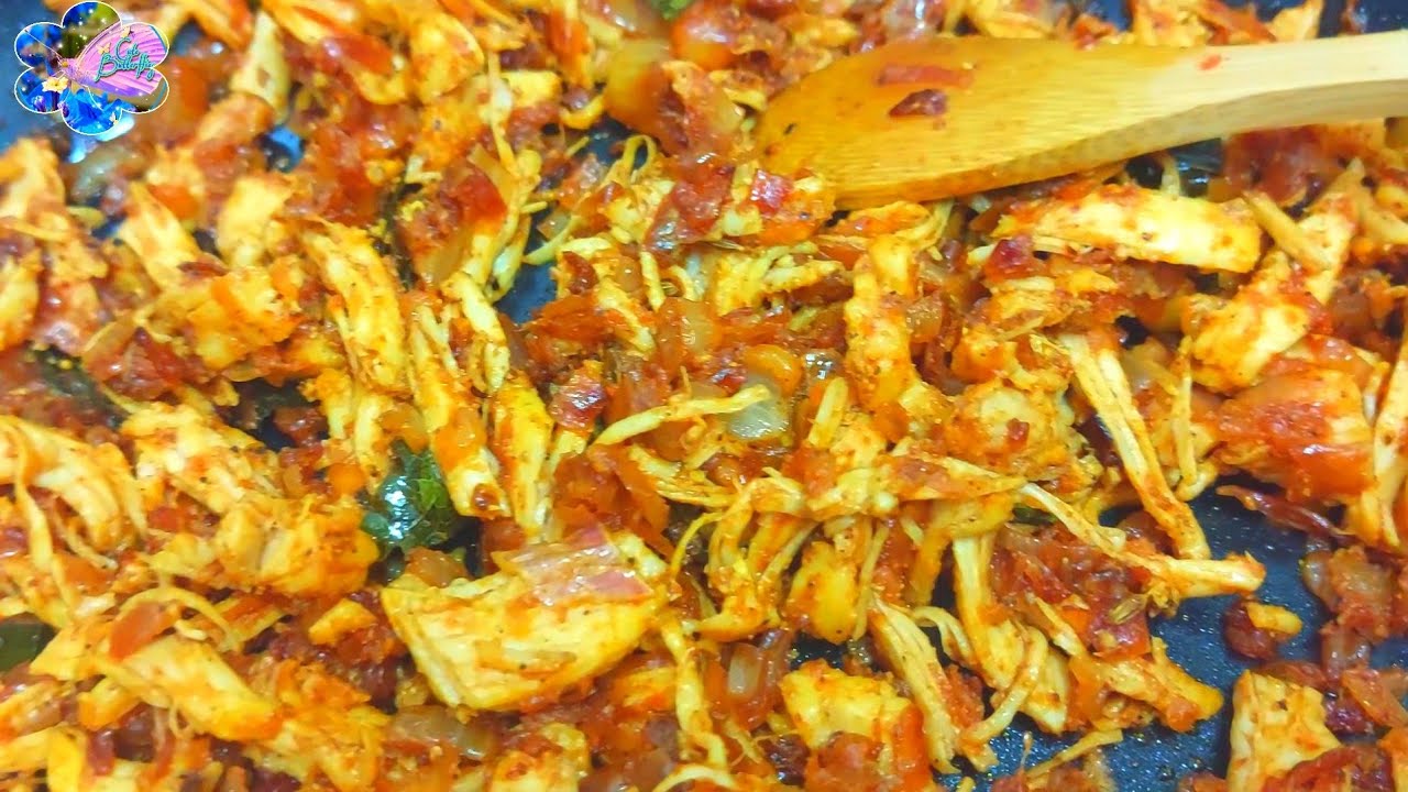 Shredded chicken Fry | shredded chicken Recipe | How to make shredded ...
