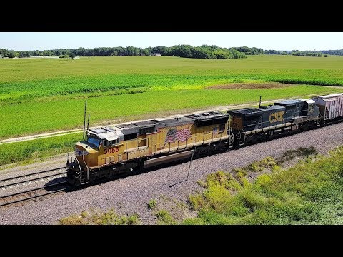 UP 5068 West - an SD70M - Mavic Aerial View in 4K on 7-30-2017 - YouTube