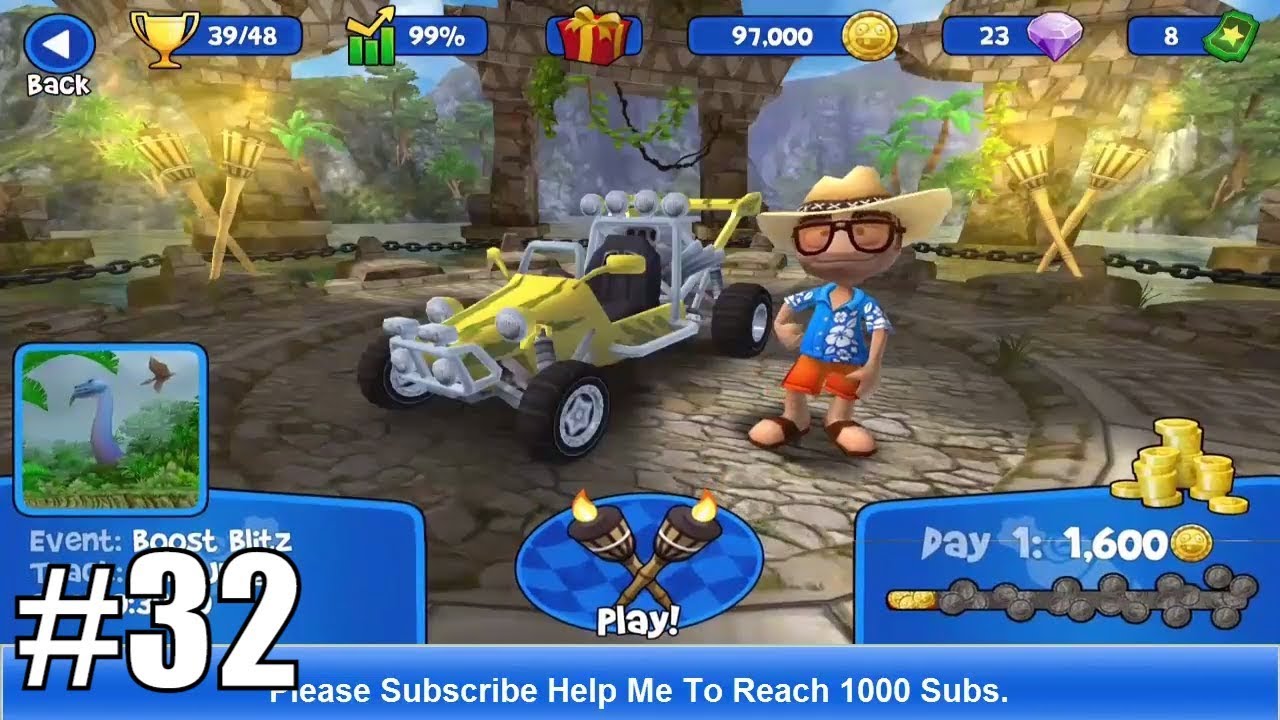 Beach Buggy Racing Daily Challenge #32 | Dino Jungle Boost Blitz ...