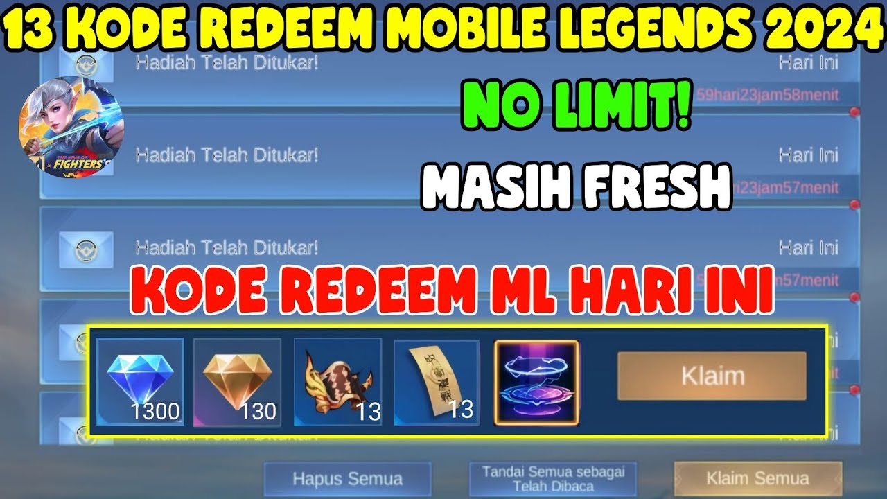 NO LIMIT! 13 KODE REDEEM ML TERBARU KODE REDEEM MOBILE LEGENDS KODE ...