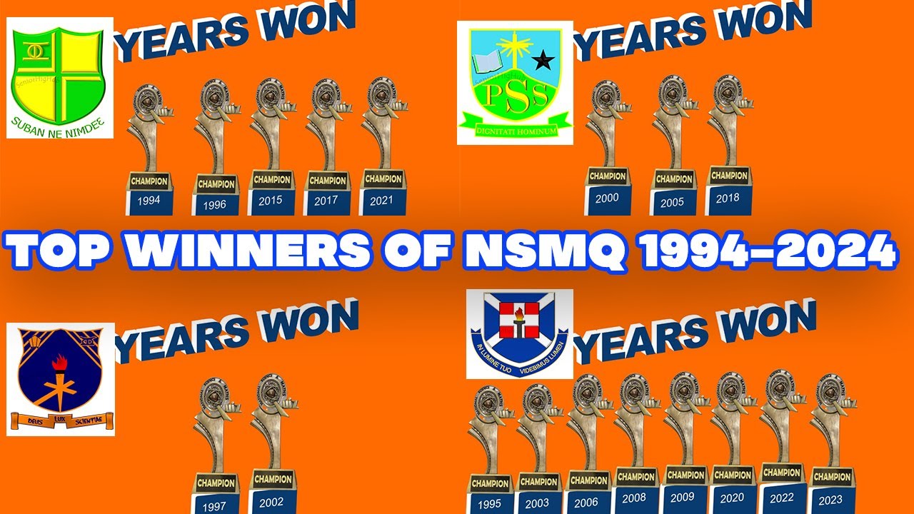 TOP WINNERS OF NATIONAL SCIENCE AND MATHS QUIZ NSMQ IN GHANA 1994 2024 top-winners-of-national-science-and-maths-quiz-nsmq-in-ghana-1994-2024