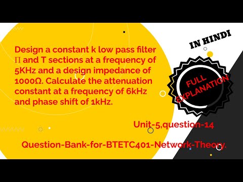 Design a constant k low pass filter Π and T sections. Calculate ...