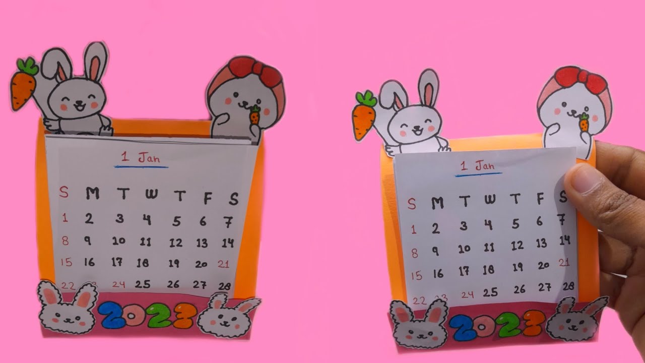 DIY cute New year Calendar || 2023 handmade Calendar || DIY Paper ...