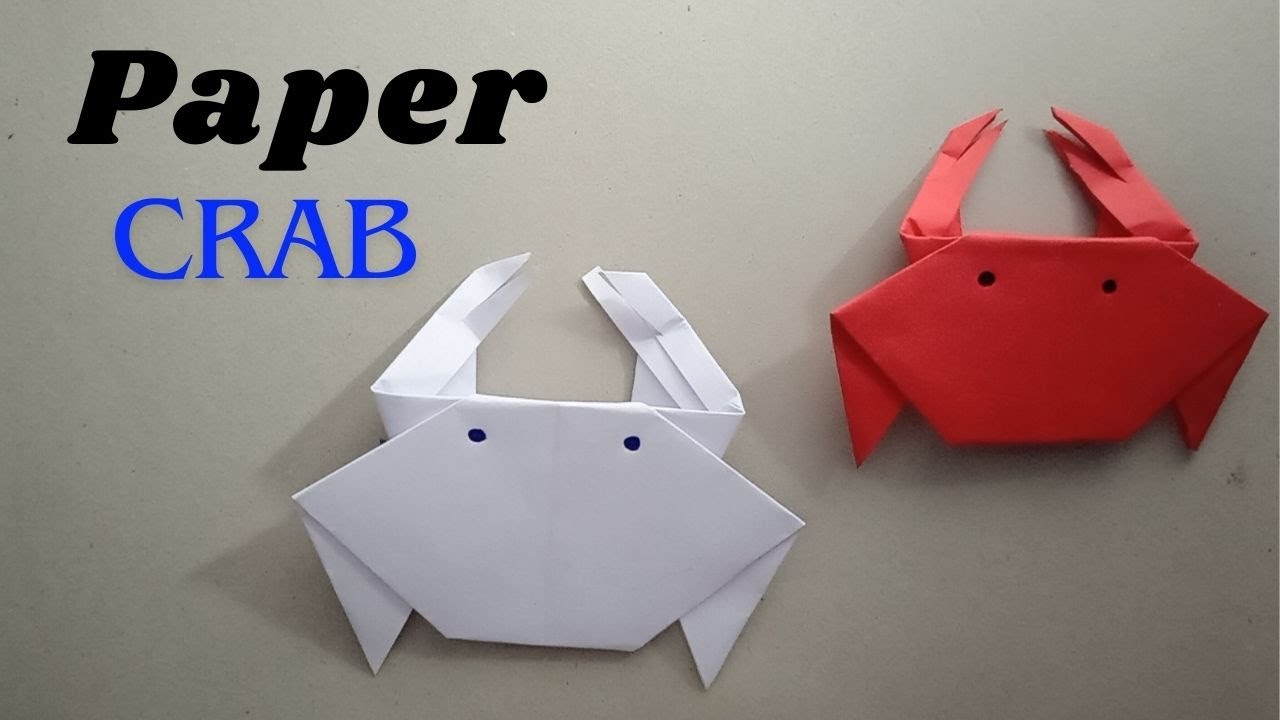How to make origami paper Crab for table design - YouTube