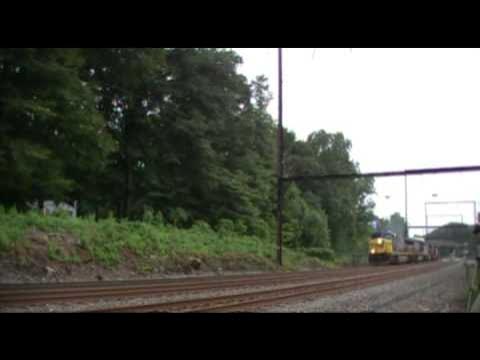 CSX X096 with 8 AC6000CW units out of storage and SEPTA D9303 with both pantographs at ...