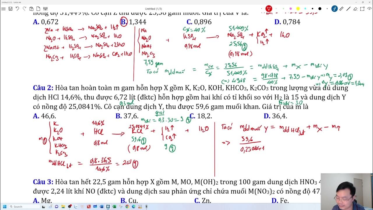 BÀI TOÁN CHO NHIỀU KIM LOẠI, OXIT, HIDROXIT... VÀO CÙNG MỘT AXIT - YouTube