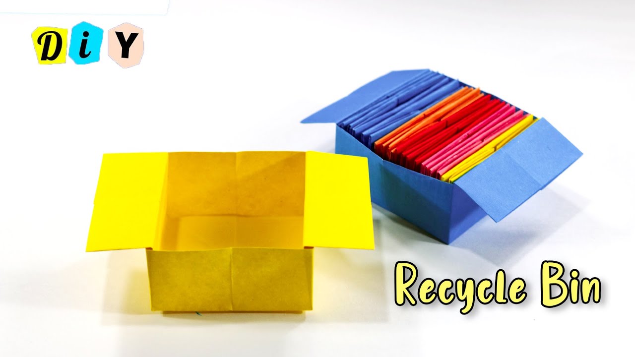 How to make Trash Bin from Paper | Origami Trash Bin Tutorial - Paper ...