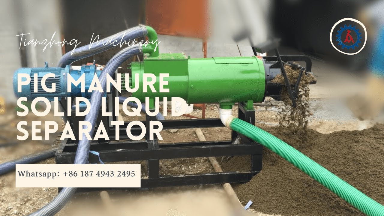 Pig manure Solid liquid separator for pig manure compost in farm - YouTube