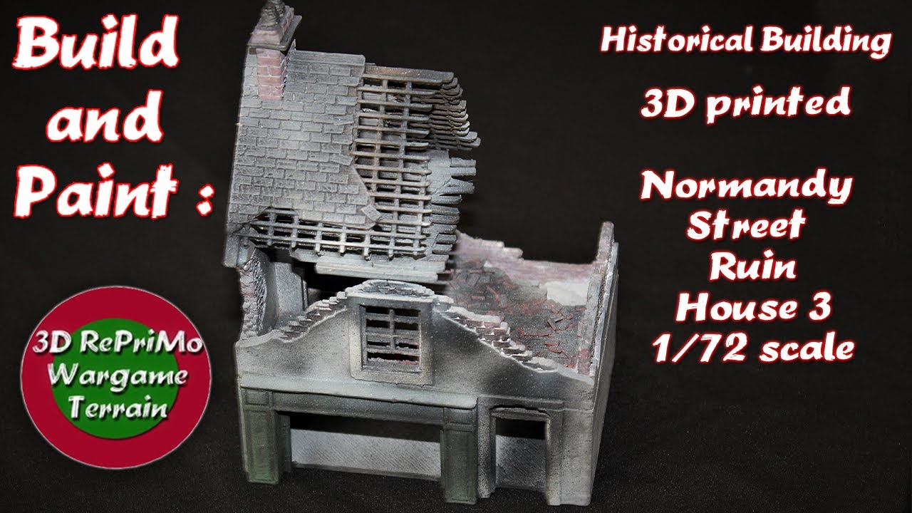 Tutorial:How to Paint 1/72 Normandy Street house ruin 3/Painting Guide ...