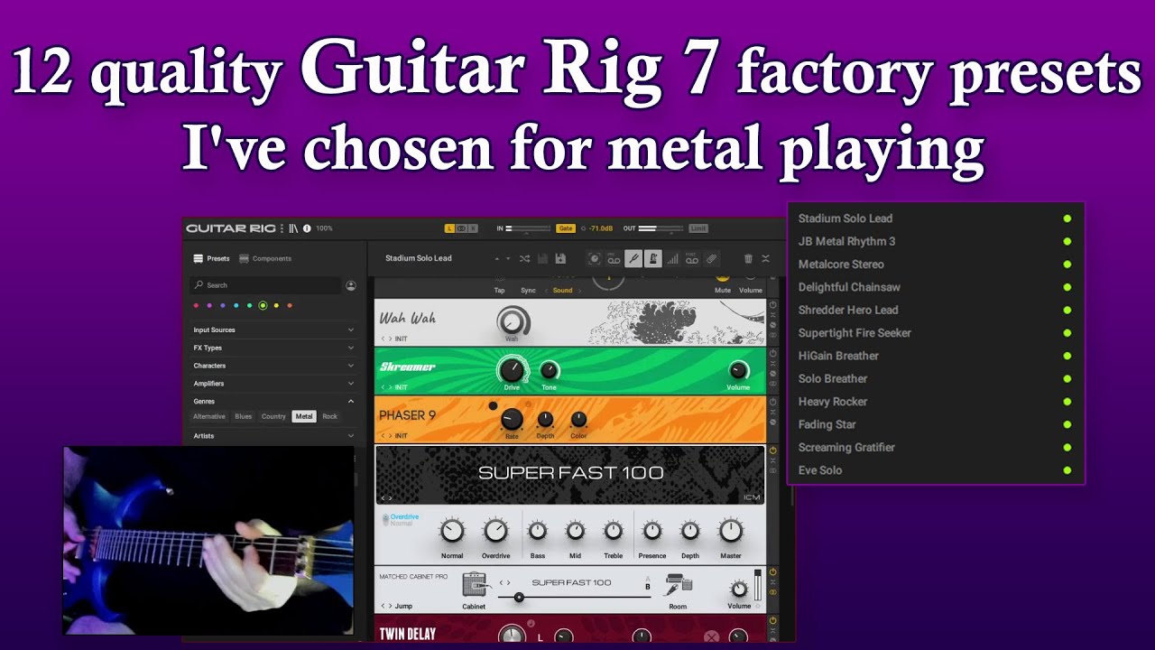 12 quality Guitar Rig 7 factory presets i've chosen for metal playing ...