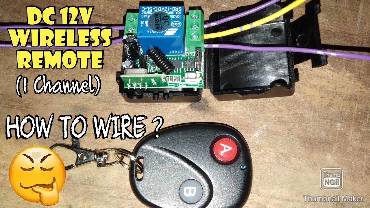 How to wire DC 12v Wireless Remote (1 Channel) / Tagalog - YouTube