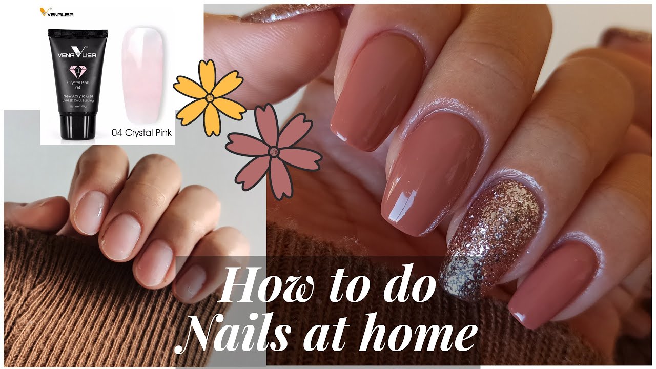 How to do Poly Gel nails at home | 폴리젤 네일 | Nail extension at home ...