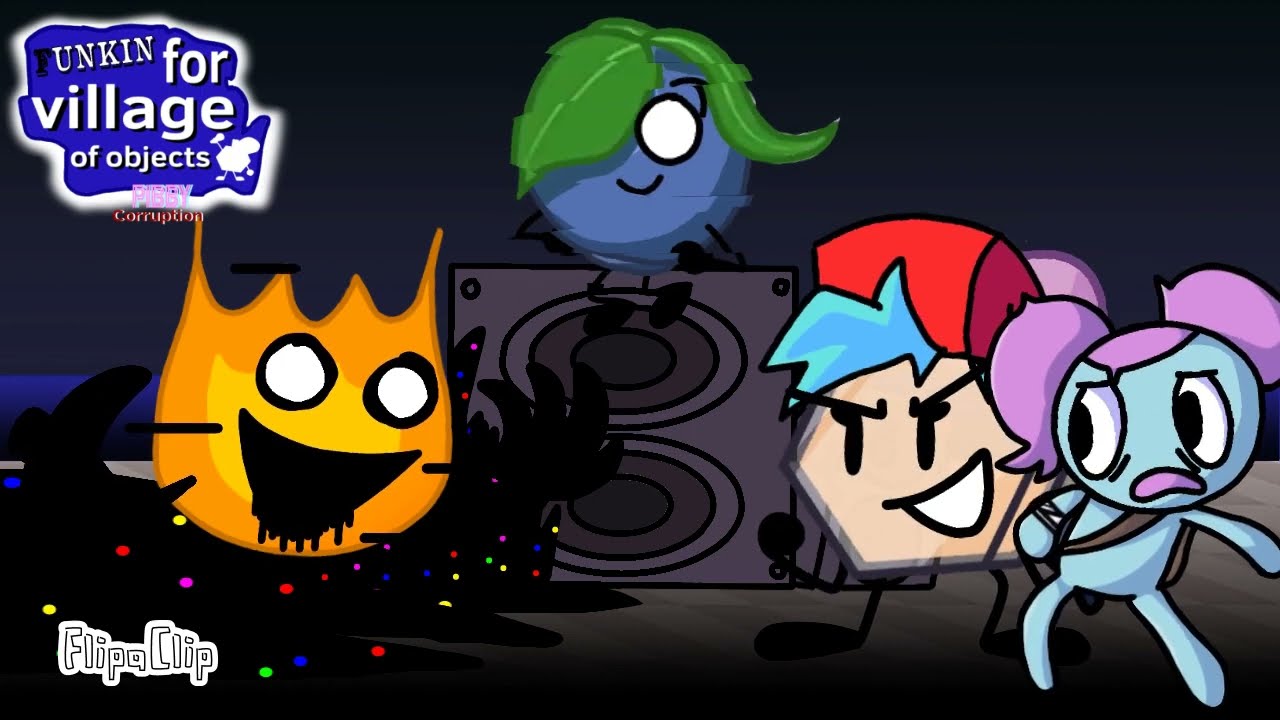 FNF Funkin for village of objects Pibby triple trouble concept - YouTube