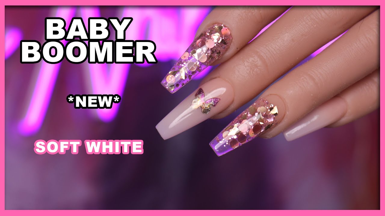 Acrylic Nails Ombre Baby Boomer Ballerina Shape | Glitter Planet - YouTube