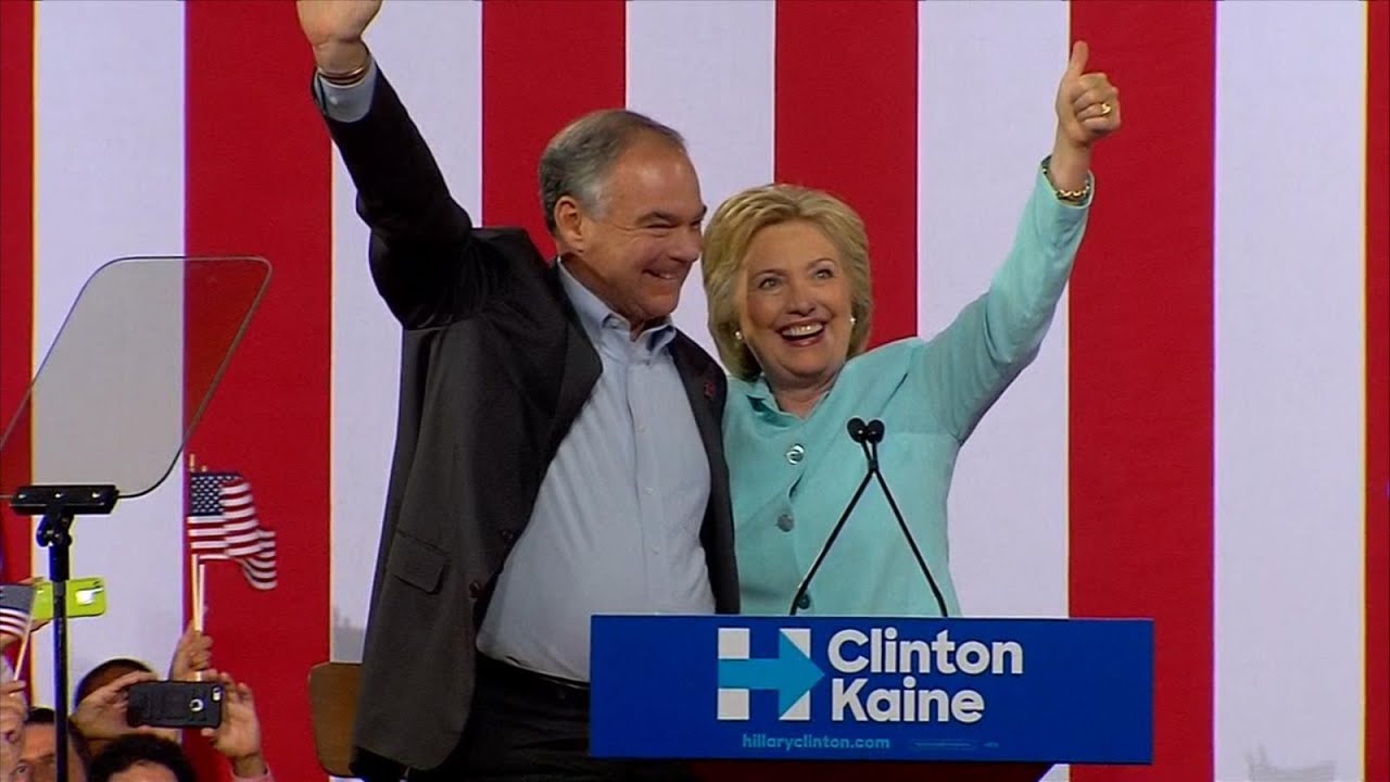 Hillary Clinton Officially Introduces Tim Kaine During Campaign Rally ...