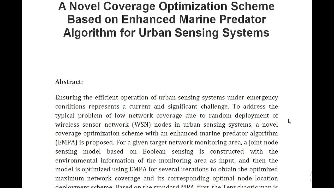A Novel Coverage Optimization Scheme Based on Enhanced Marine Predator ...