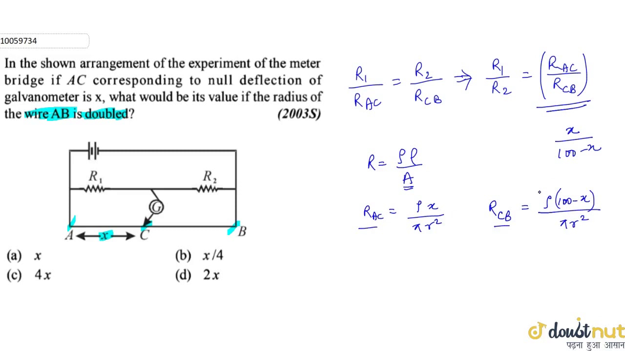 In the shown arrangement of the experiment of the meter bridge if AC ...
