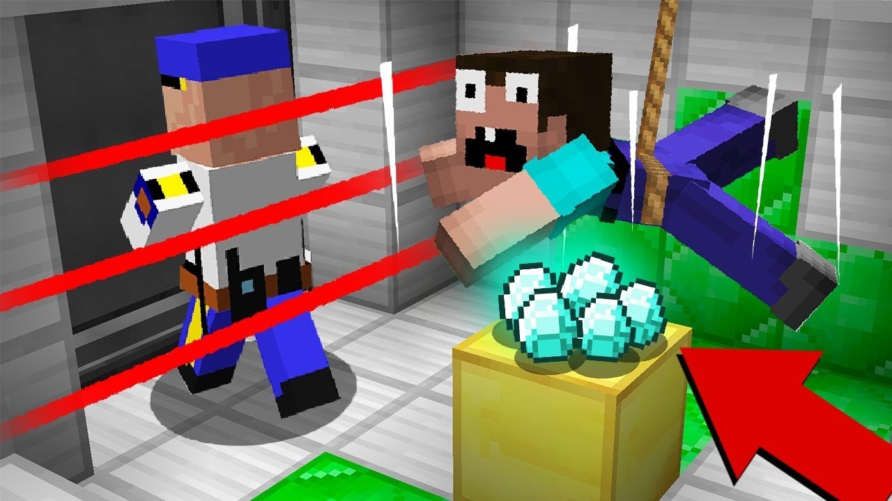 HOW to ROB a BANK with a ROPE? in Minecraft : Noob vs Pro - YouTube