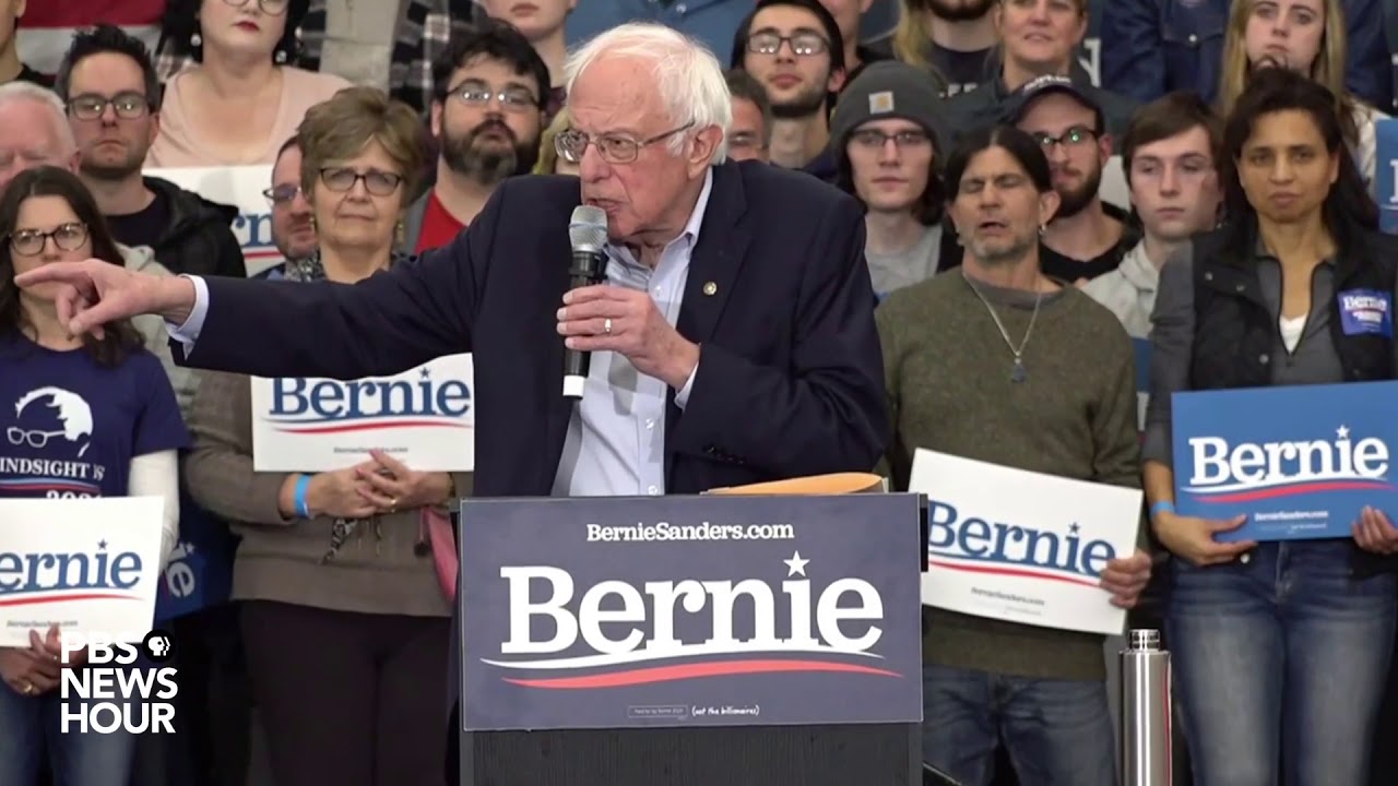 WATCH: Sanders holds New Hampshire rally as Iowa results come in - YouTube