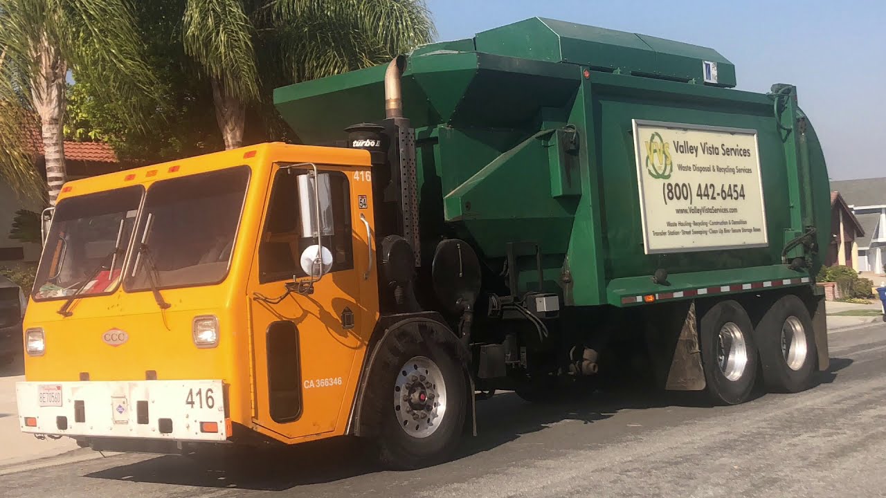Valley Vista Services CCC LET2 Pendpac truck #416 on green waste on 11 ...