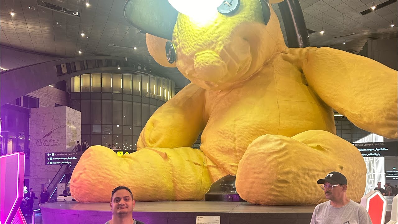 Got to see Mr. Yellow teddy bear at Doha Airport. - YouTube