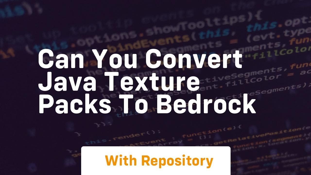can you convert java texture packs to bedrock - YouTube