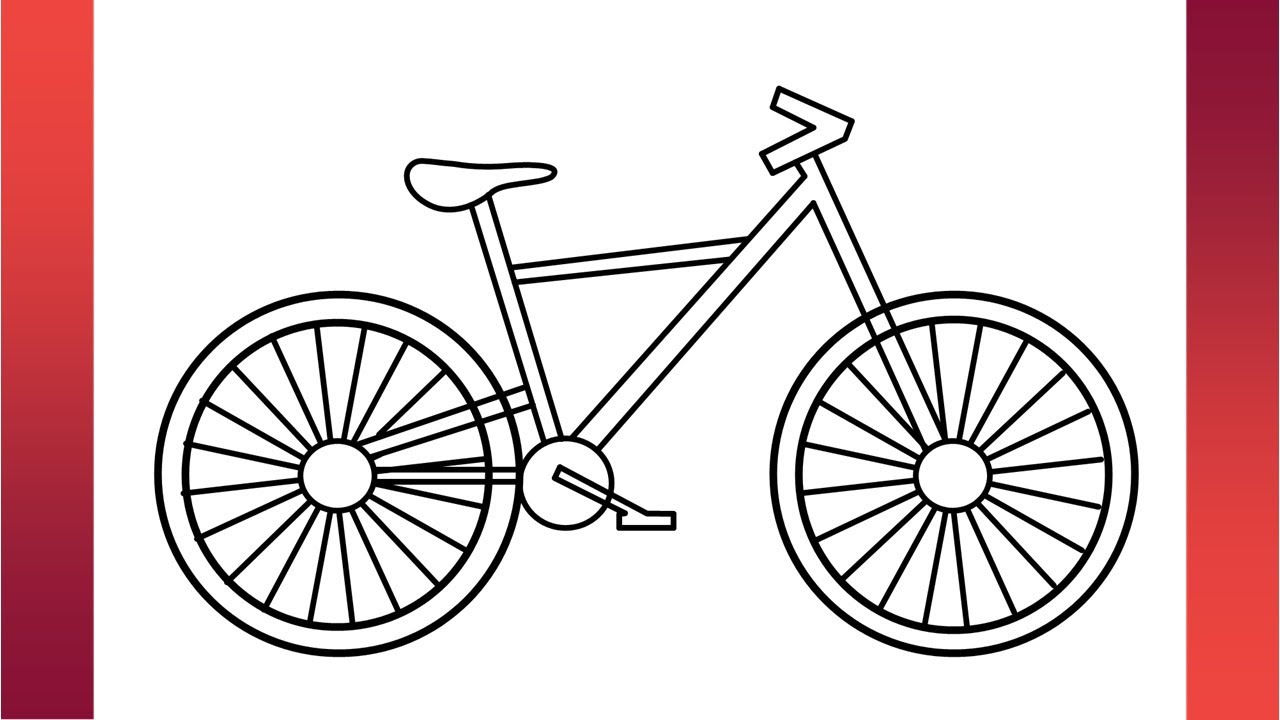 How to Draw Bicycle Step by Step Drawing - YouTube