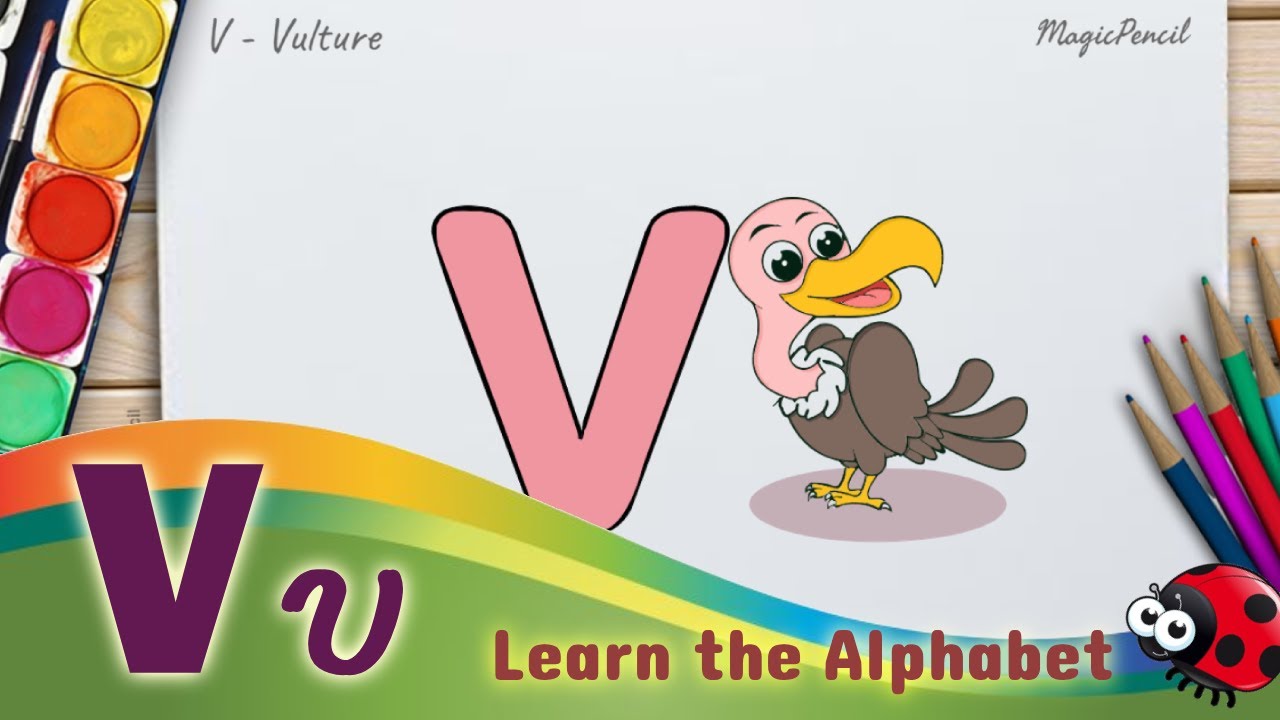 Alphabet Art Adventure: Drawing Letter V, V for Vulture with The ...