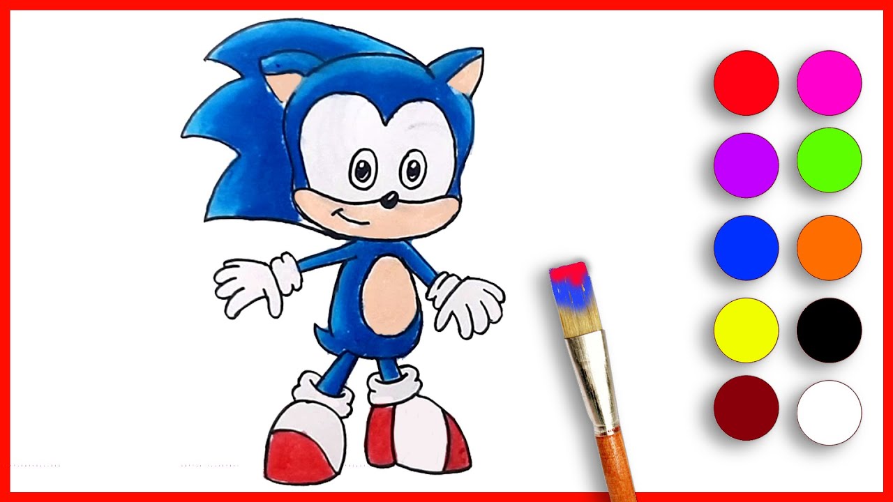 Sonic The Hedgehog Drawing - Make a Cute Fanart | Draw and Paint Easy ...
