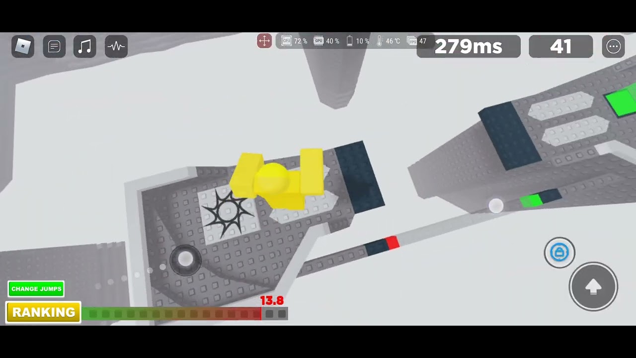 13.8 studs long jump on mobile at 1:40 (50 fps) | Roblox: Max Jumps ...