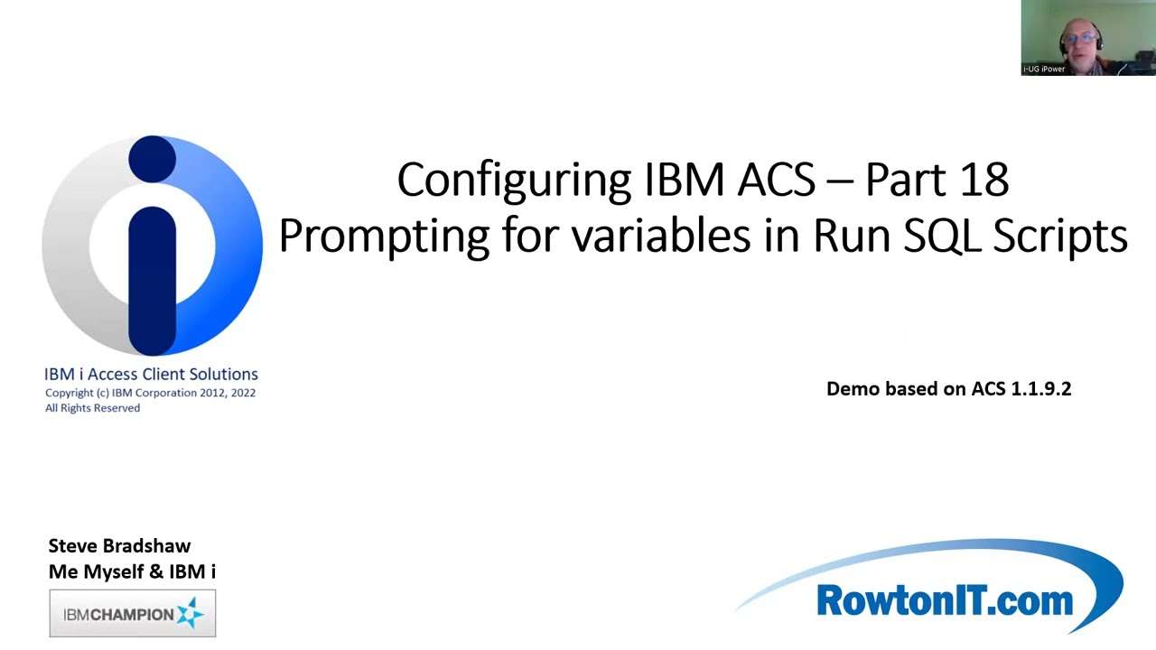 Configuring IBM ACS Part 18 Prompting For Variables In Run SQL Configuring IBM ACS Part 18 Prompting For Variables In Run SQL