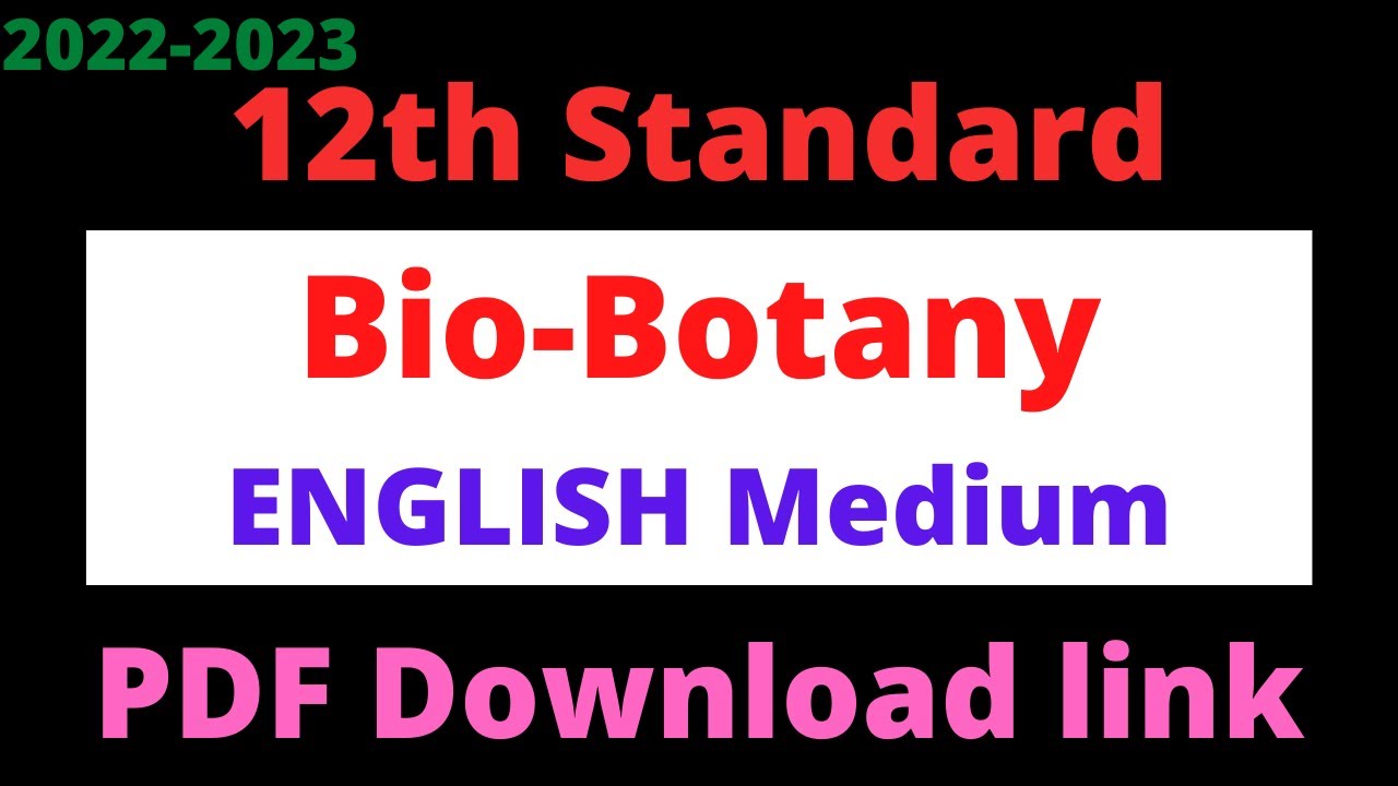 TN 12th Bio Botany book English medium 2022-23 | TN 12th Bio Botany ...