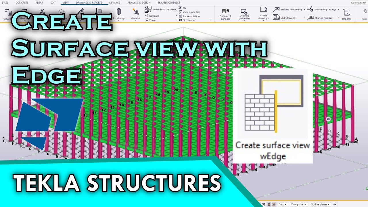 How to create surface view with edge in tekla structures | Tekla tips and tricks - YouTube