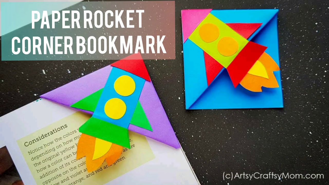 Paper Rocket Corner Bookmark | Origami Bookmark Craft for Kids ...