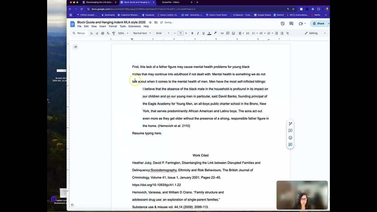 Block Quote and Hanging Indent MLA 2025 - YouTube