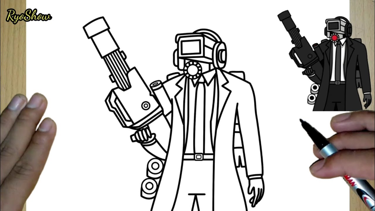 How to draw Cameraman from skibidi toilet - YouTube
