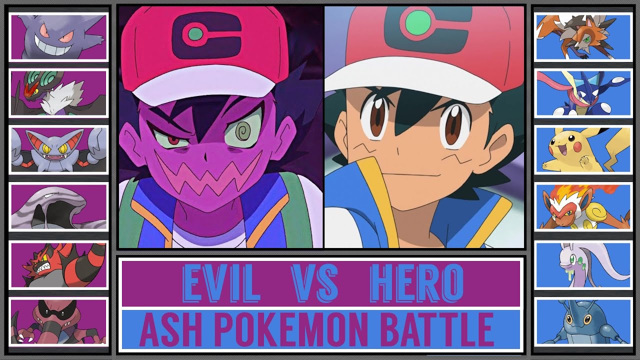 EVIL ASH vs HERO ASH | Pokémon Anime Battle - YouTube