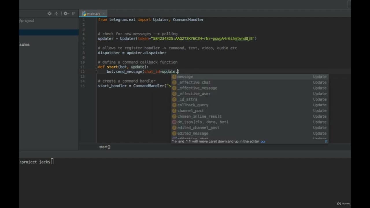Lesson 7 Command Handler | Create Telegram Bot with Python - YouTube