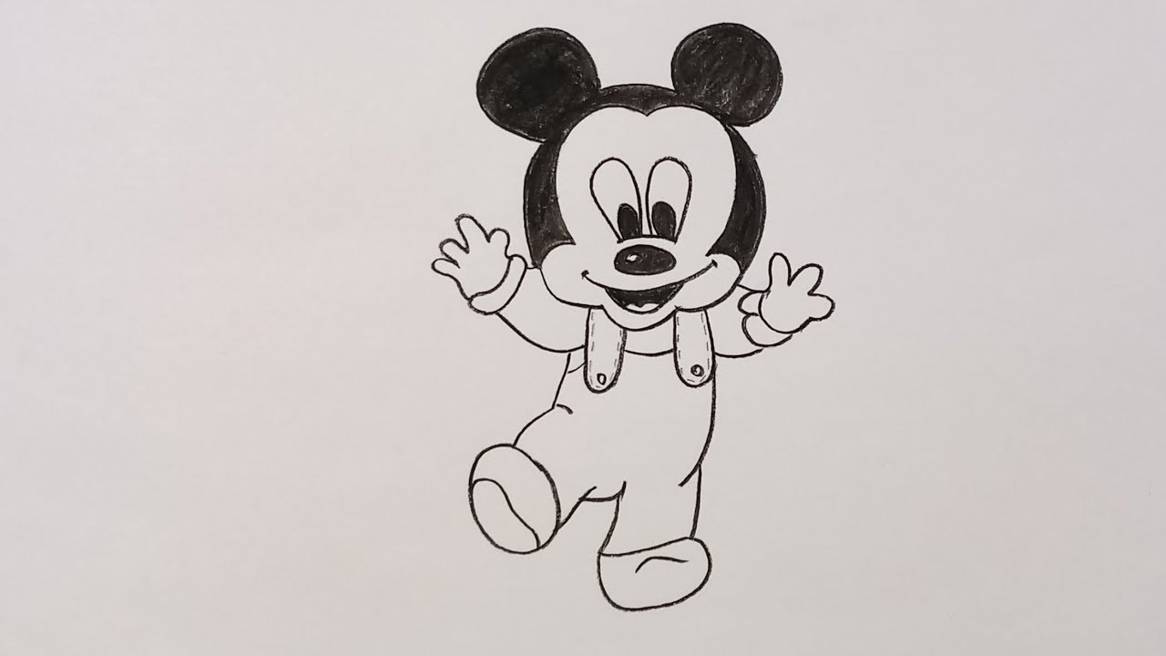 How to draw mickey mouse!! drawing!! how to draw mickey mouse step by ...