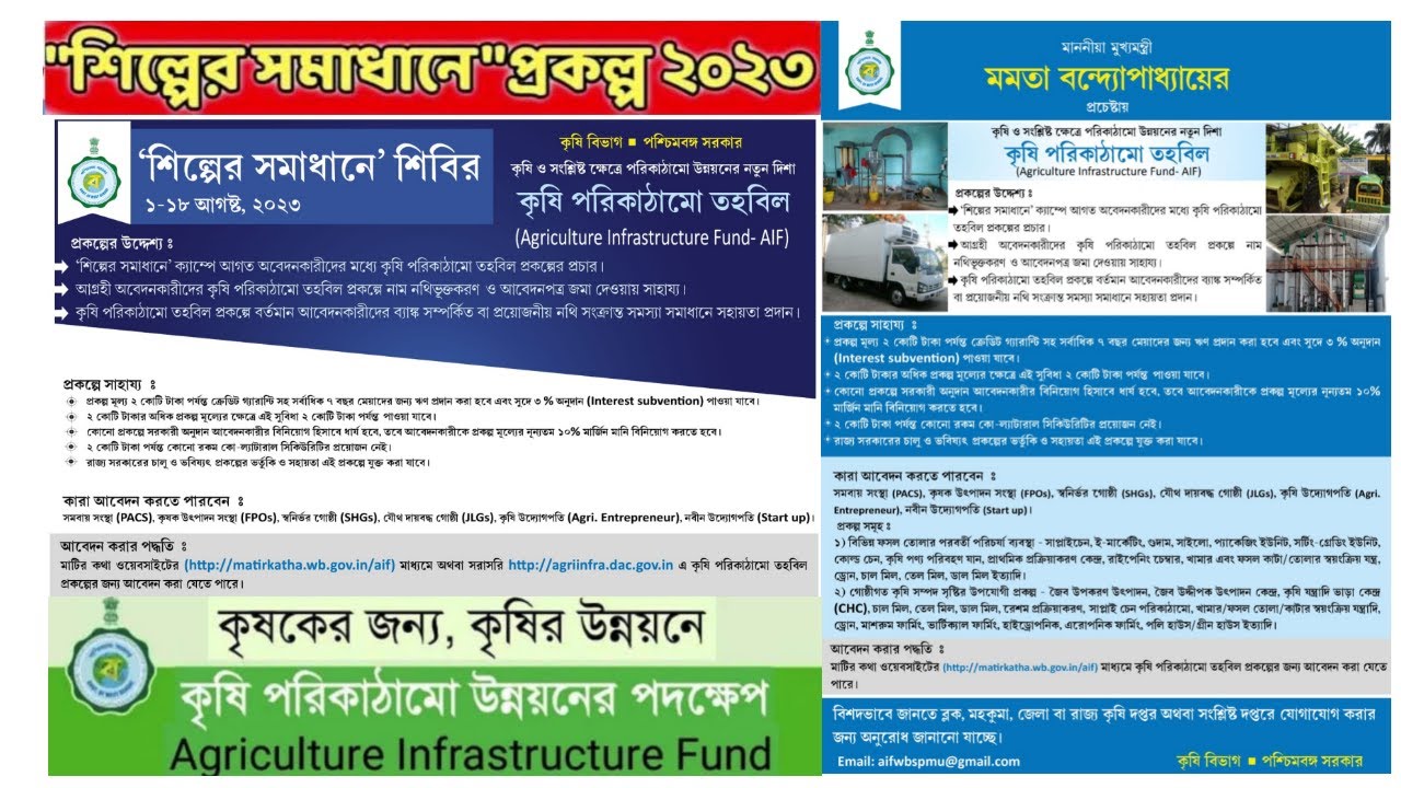 Agriculture Infrastructure Fund (AIF) Scheme for "SILPER SAMADHANE ...